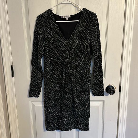 Jennifer Lopez | Dresses | Sparkly Black Silver Zebra Print Lined Dress ...